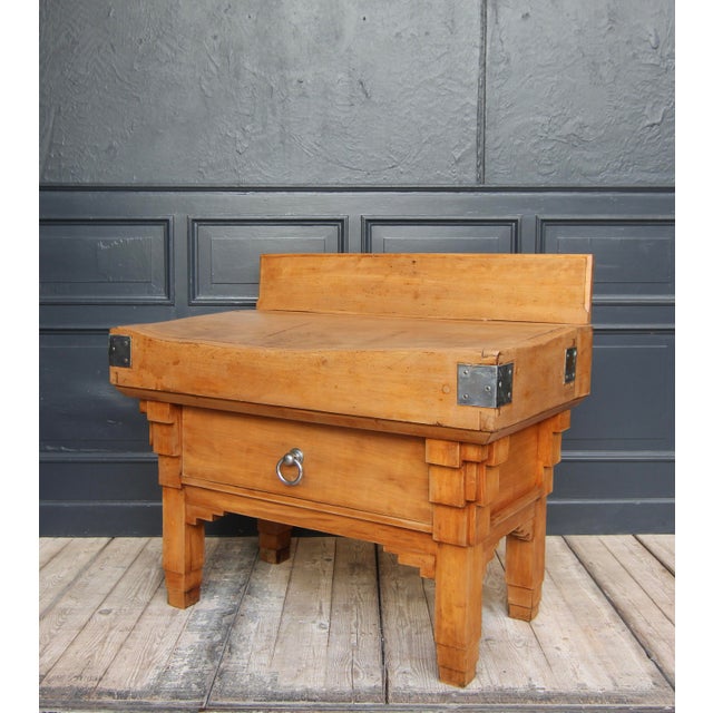 Vintage Art Deco Butcher Block Table, 1920s | Chairish