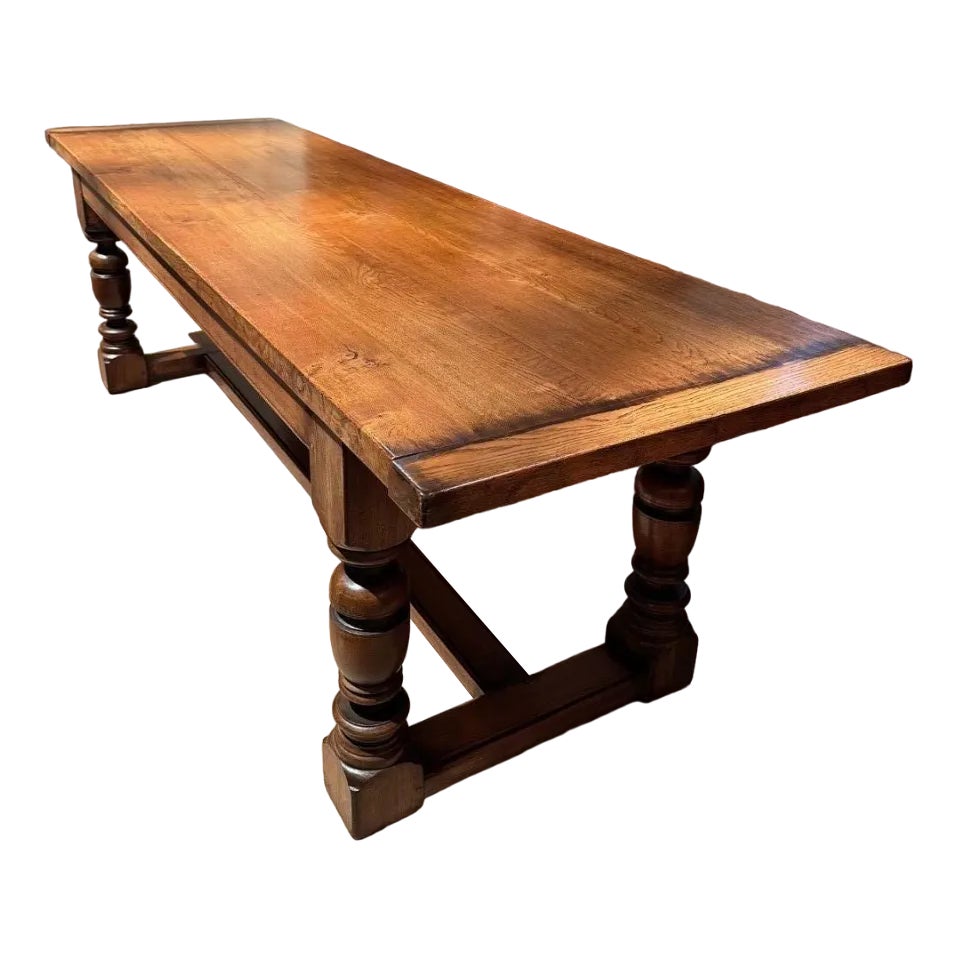 Vintage Oak Country Table, 1990s | Chairish