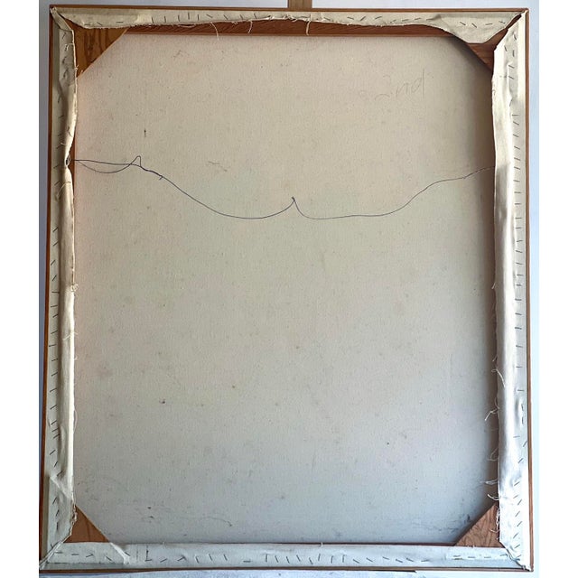 1960s Vintage Mid-Century Oil Painting With Wood Frame | Chairish