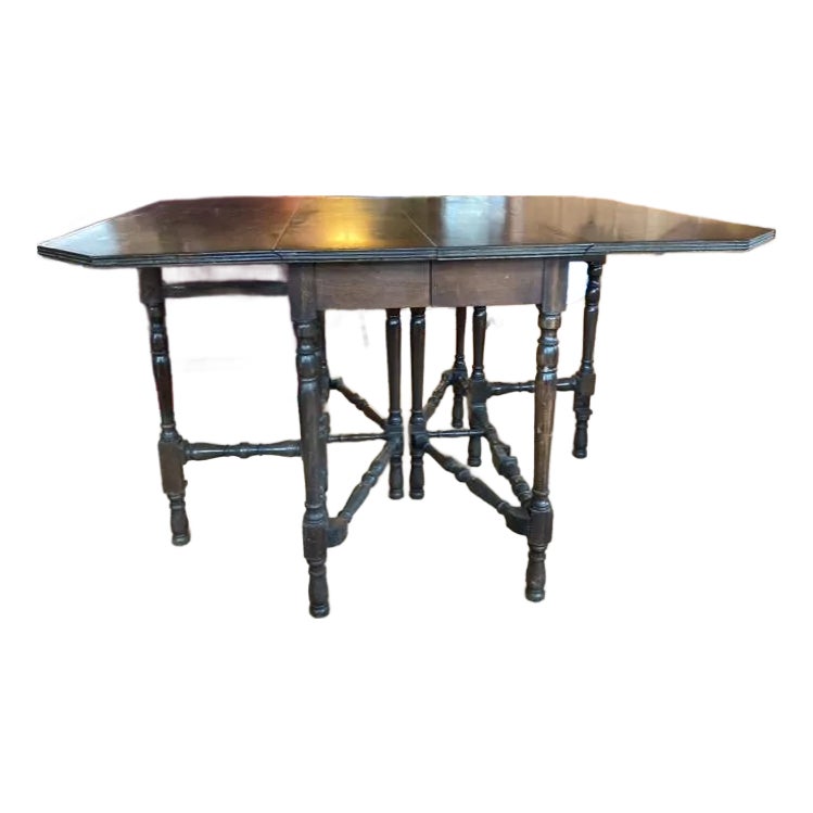 1940s Vintage Walnut Gateleg Table | Chairish
