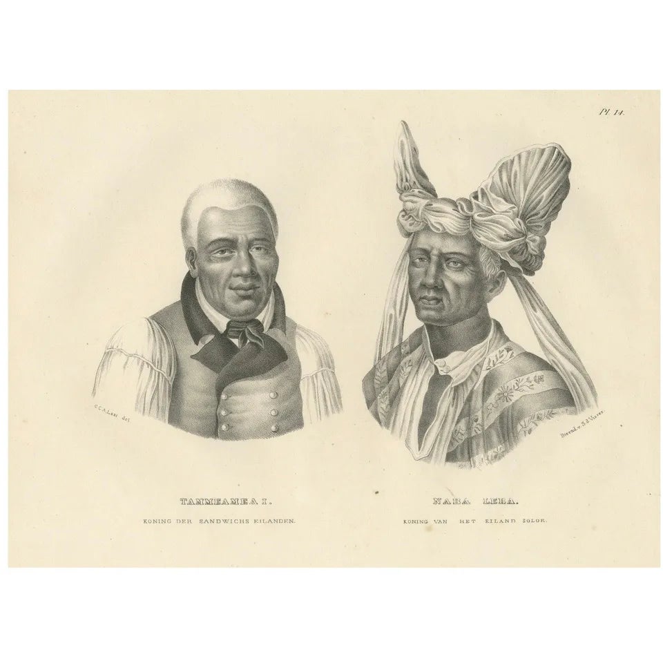 Brodtmann, Portraits of Tammeamea I of Hawaii and Naba Leba of Solor ...
