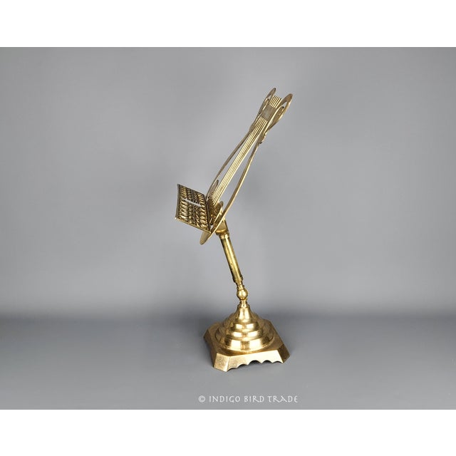Large Vintage Solid Brass Lyre Harp Adjustable Book Stand or Music ...