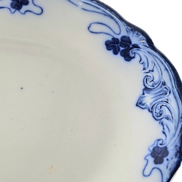 W. H. Grindley & Co England Flow Blue Platter | Chairish