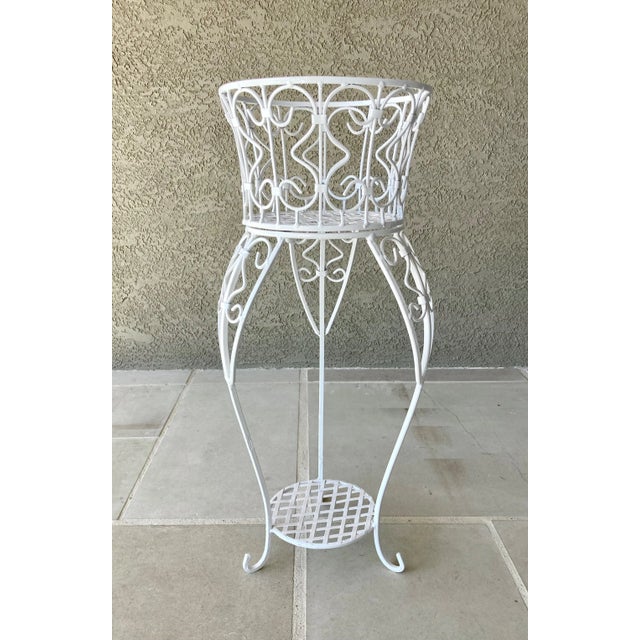 Mid-20th Century Hand Forged Two-Tier Iron Plant Stand | Chairish