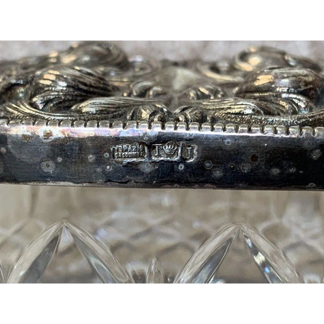 1970s Oval Atlantis Crystal Box With Topazio Silverplate Repoussé Lid ...