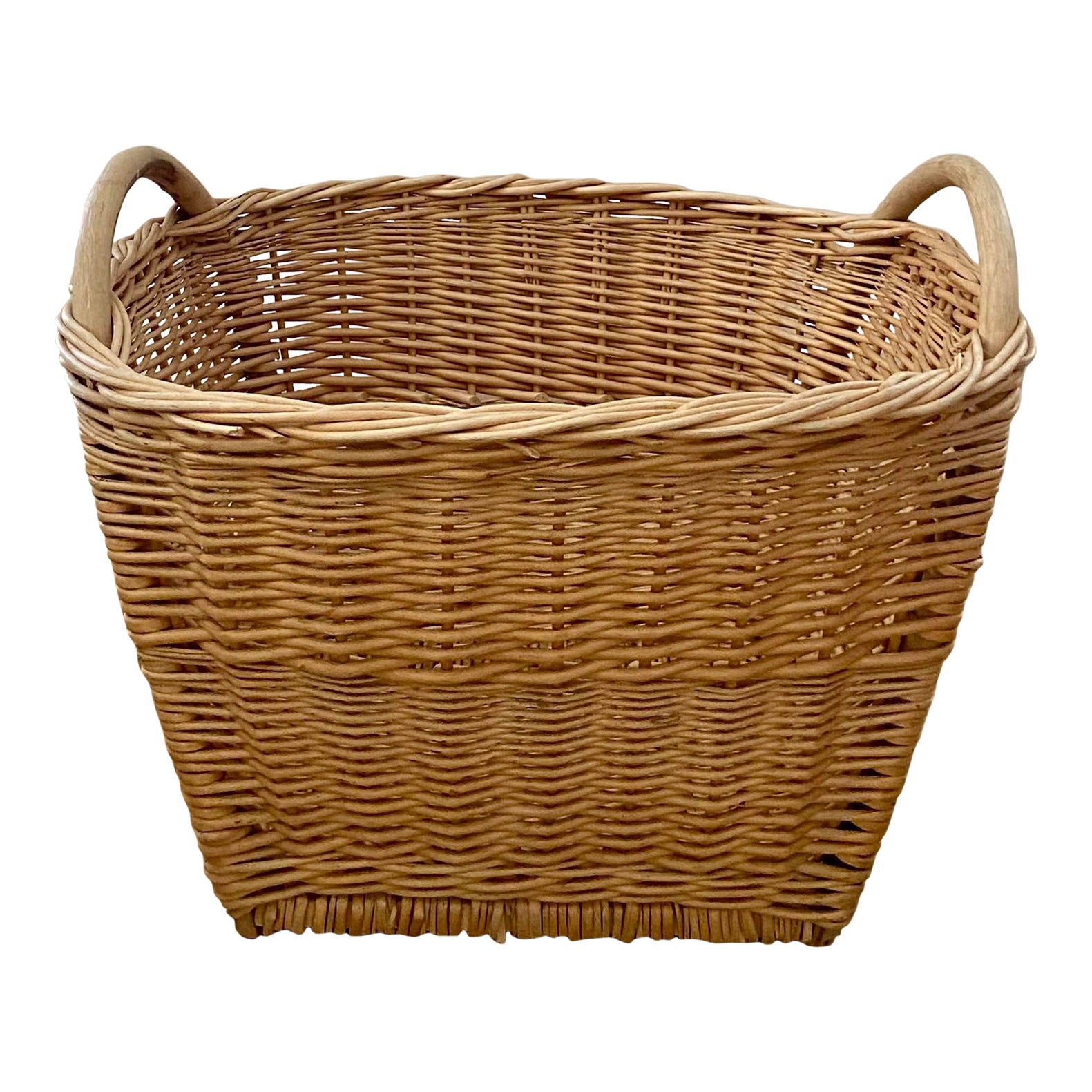 Large Vintage Wicker Basket | Chairish