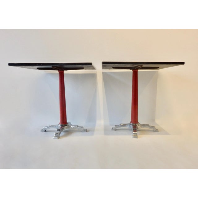 Mid 20th Century Art Deco Chrome Base Bistro Speakeasy Table | Chairish