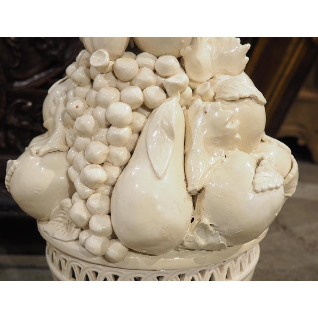 Pair of Italian Creamware 2-Piece Topiary Fruit Bowls | Chairish