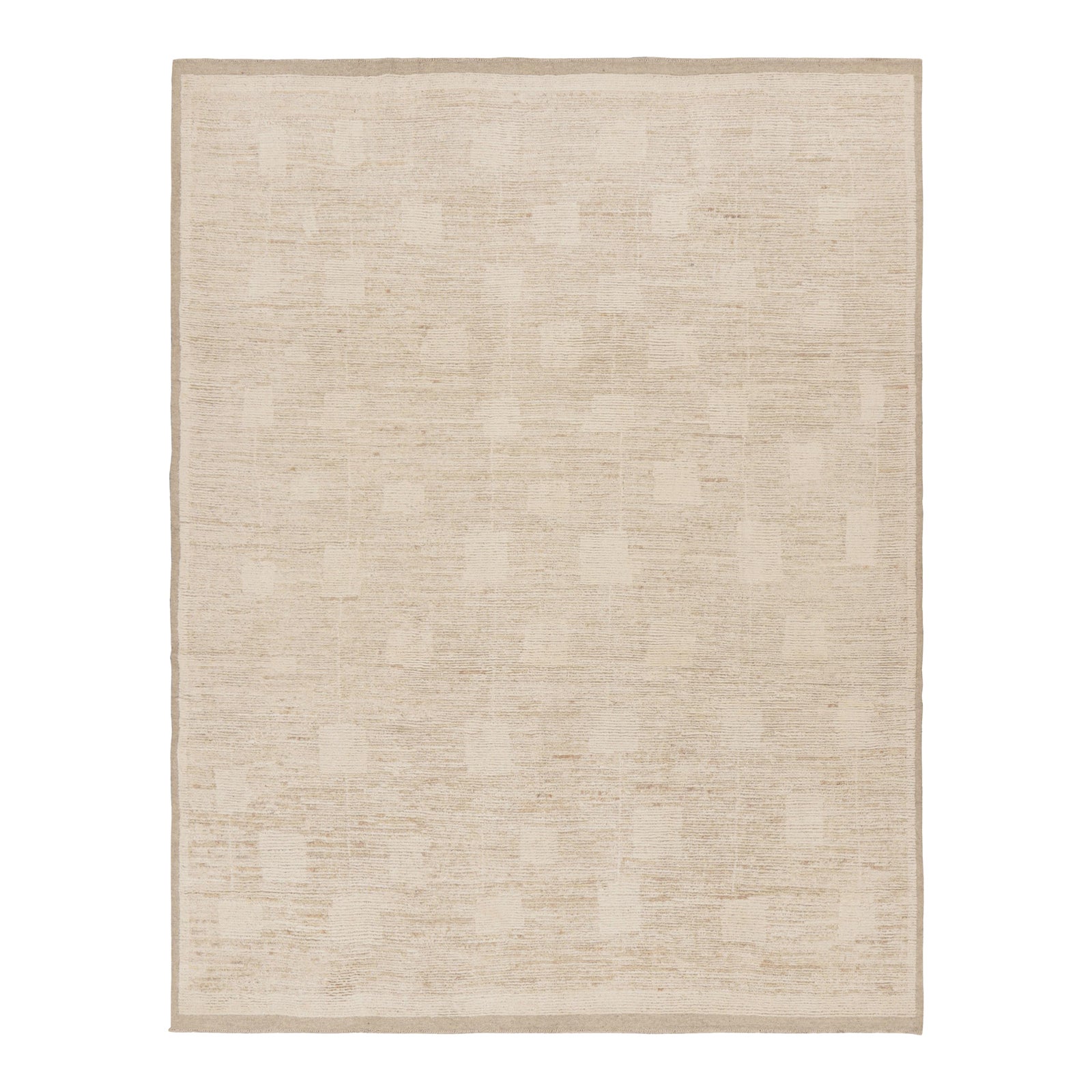 Rug & Kilim’s Modern Textural Rug in Beige and Cream With Ribbed ...