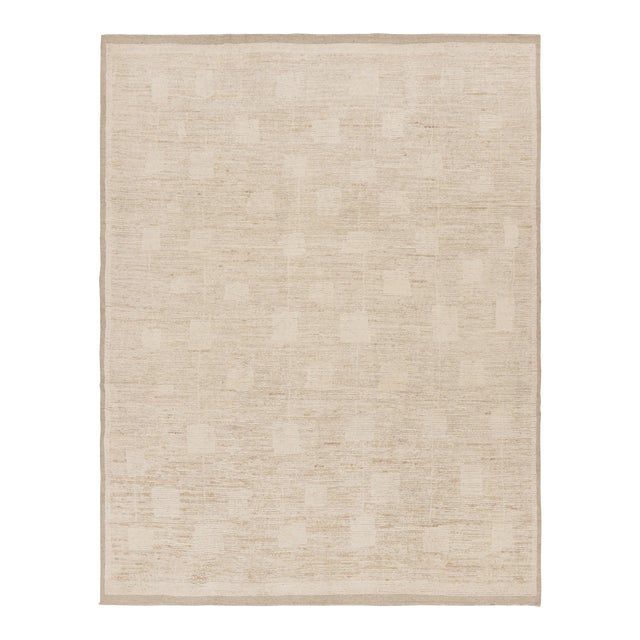 Rug & Kilim’s Modern Textural Rug in Beige and Cream With Ribbed ...