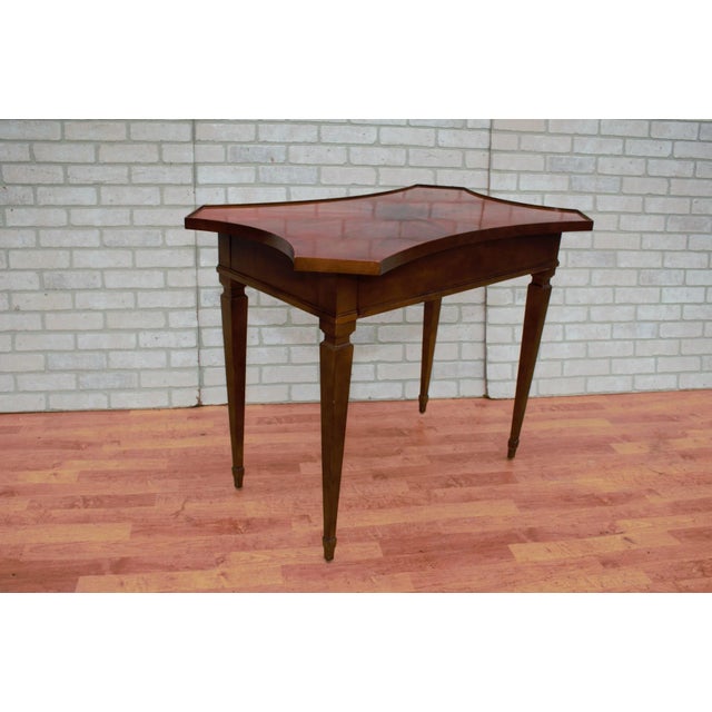 Baker Furniture Federal Heckman Inlaid Tea Side Table | Chairish