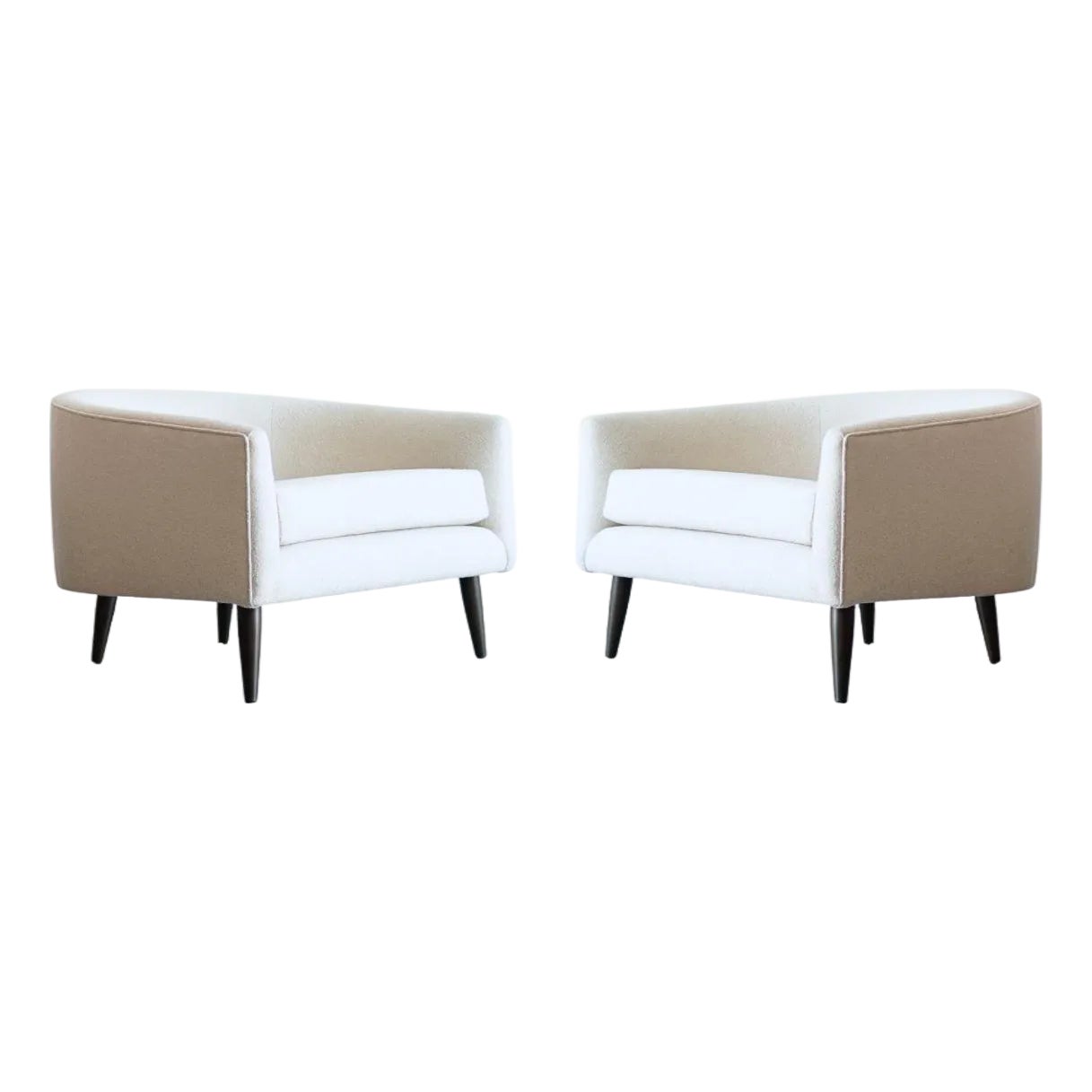 MCM Low Profile Barrel Back Lounge Chairs, C. 1950s | Chairish