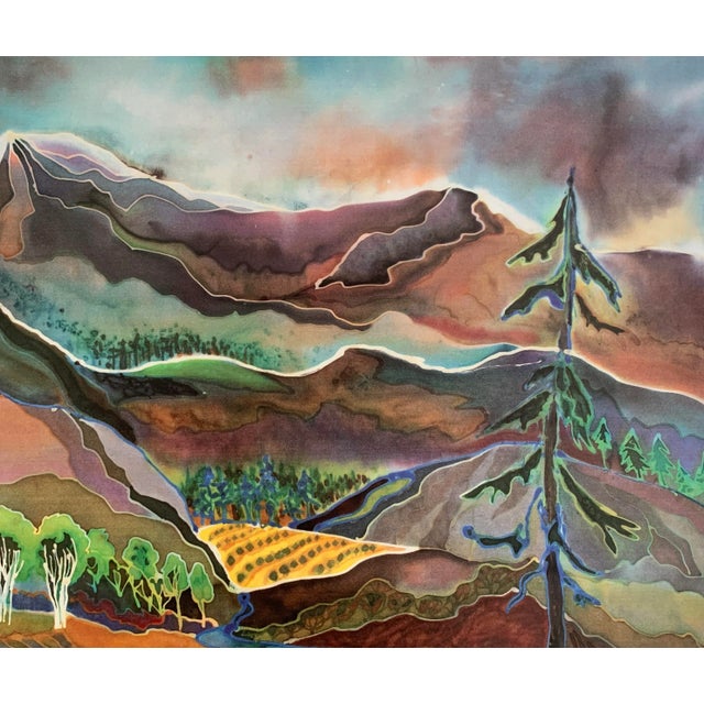 1990s "Pleasant Valley" Expressionist Landscape Print by Ann Ragland ...