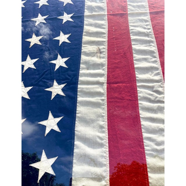 Vintage Monumental Framed 48 Star American Flag | Chairish