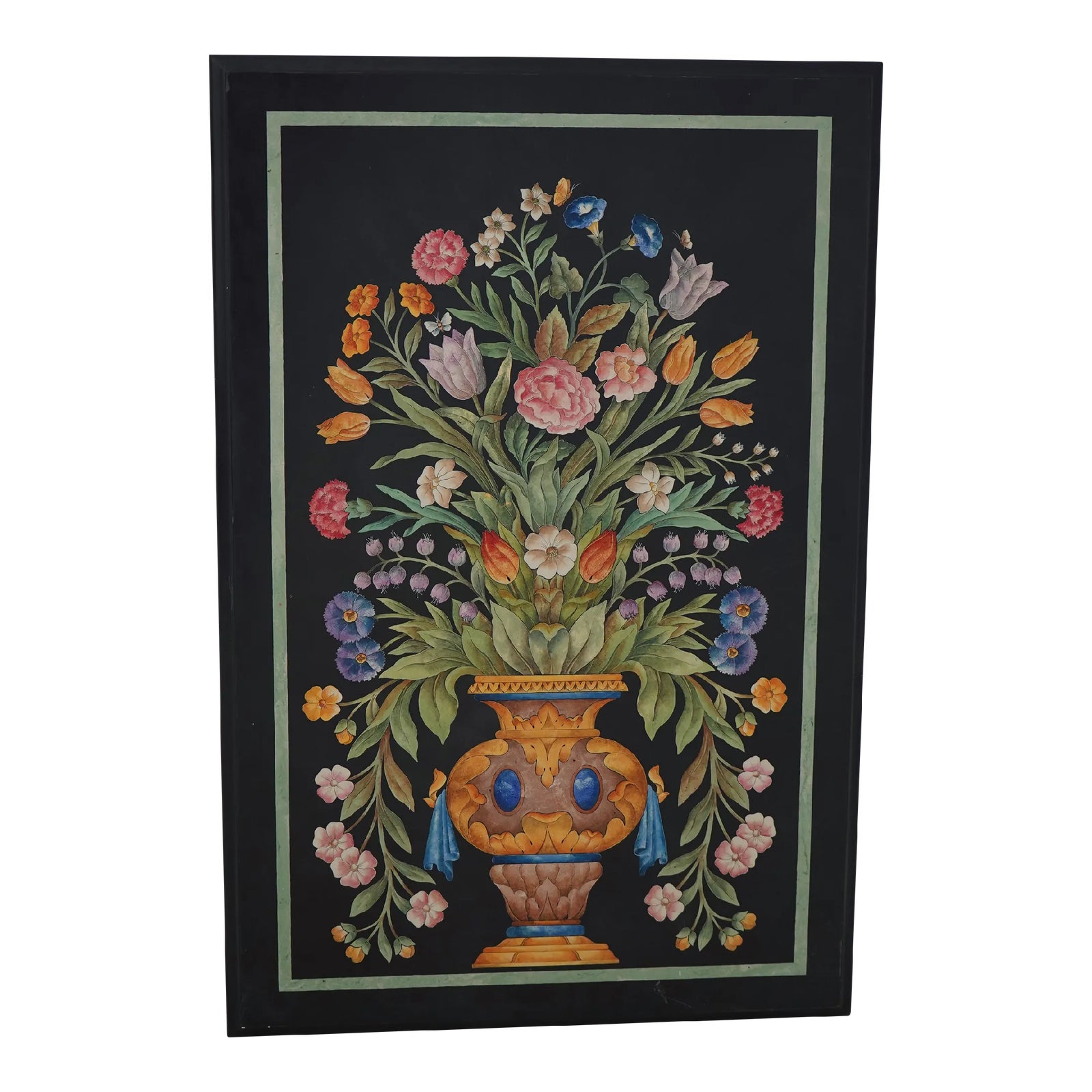 Italian Paint Decorated Slate Hanging Panel | Chairish