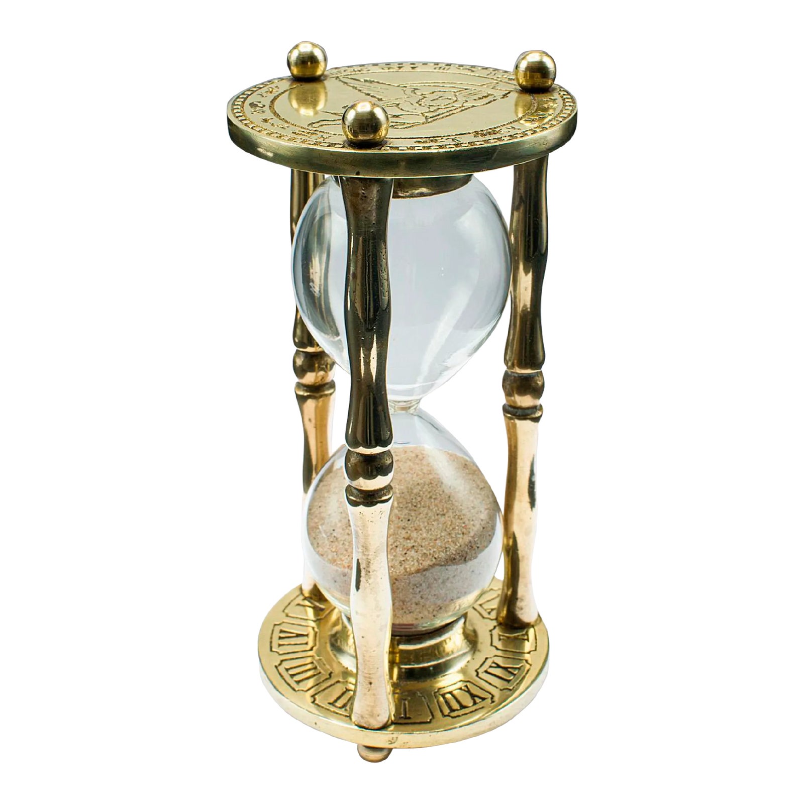 1960s Vintage English Brass Egg Timer | Chairish