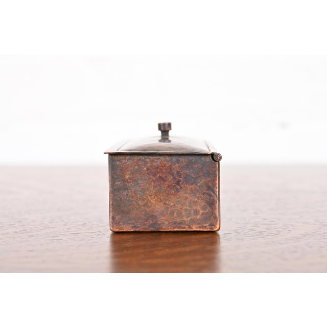 Signed Gustav Stickley Arts & Crafts Hammered Copper Box | Chairish