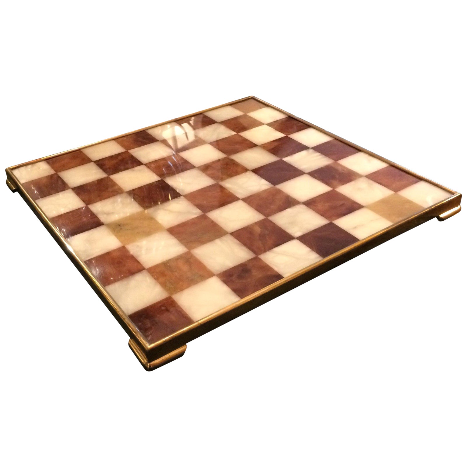 Handsome Marble and Brass Game Board | Chairish