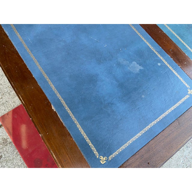 Alex Stuart Vintage Modern Inlaid Leather Mahogany Executive Desk ...