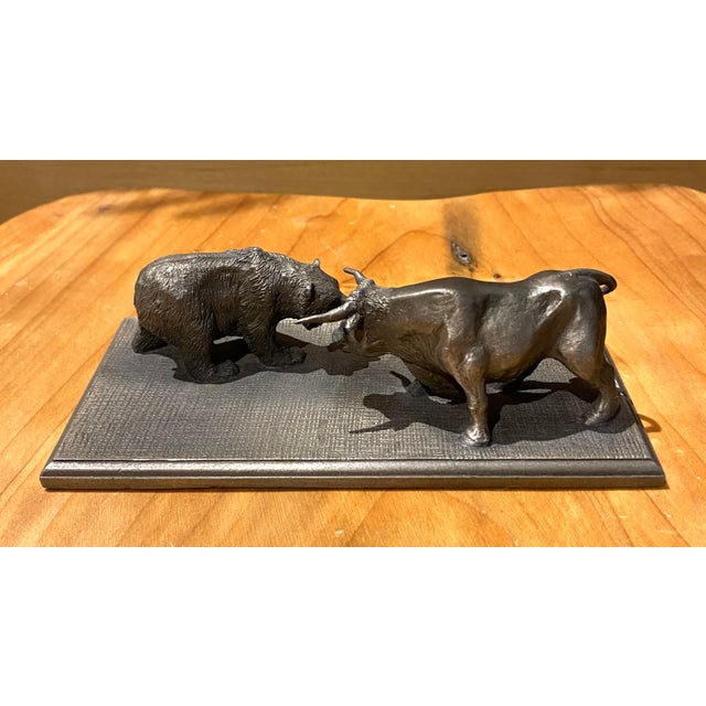 Mid 20th Century Pewter Bull & Bear Wall Street Sculpture – Finely ...