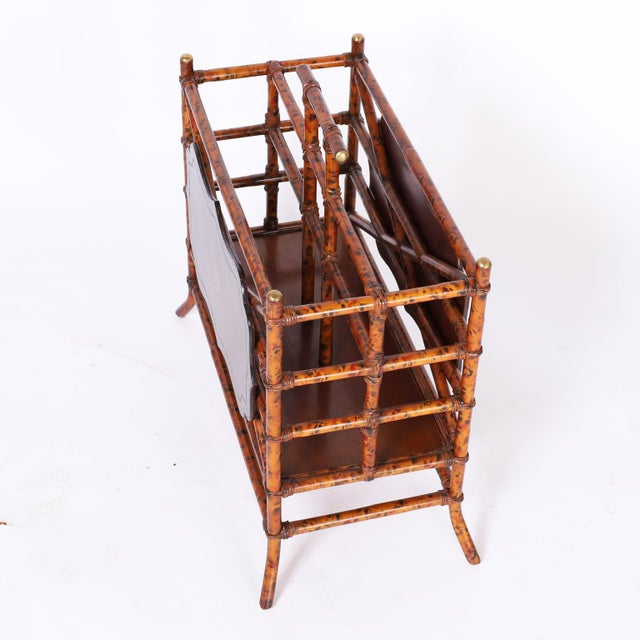British Colonial Style Faux Bamboo Magazine Rack | Chairish