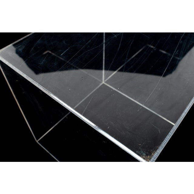 Mid Century Clear Acrylic Cube Side Table | Chairish