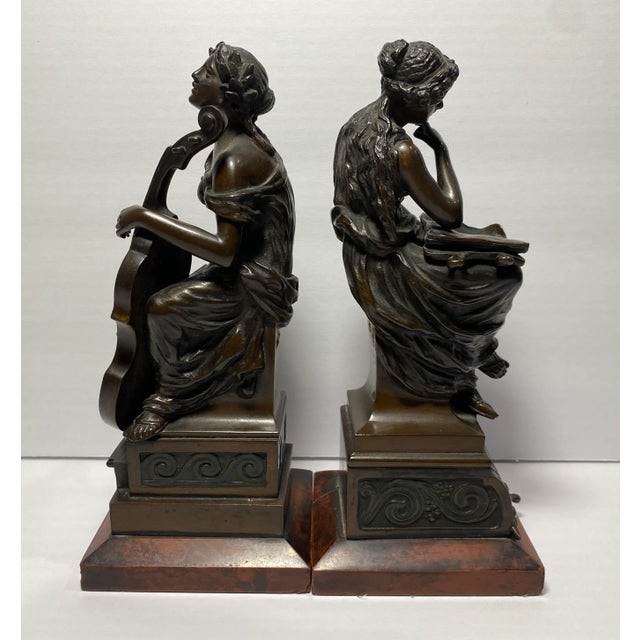 Antique Ruffino Besserdich Bronze Sculptures of Muses - a Pair | Chairish