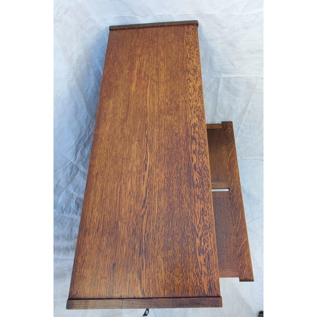 Arts & Crafts Tiger Oak Sliding Glass Door Danner Bookcase With Pull ...