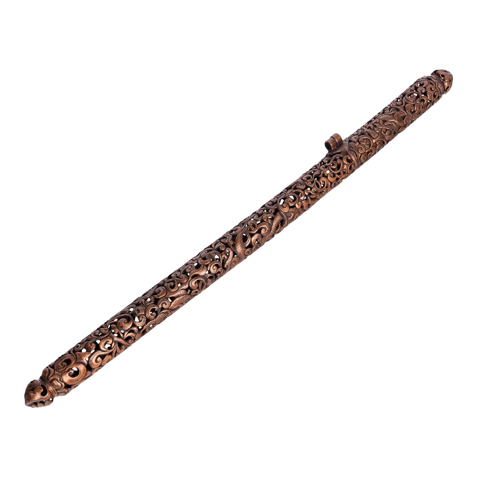 Antique 18th Century Tibetan Buddhist Gilded Iron Lama's Pen Case Derge ...