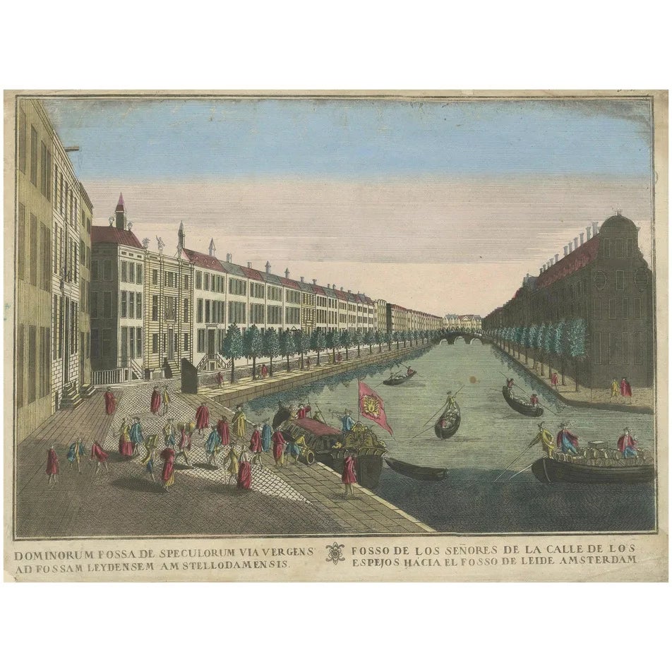 Probst, Optica View of Amsterdam Spiegelgracht to Leidsegracht, 1750 ...