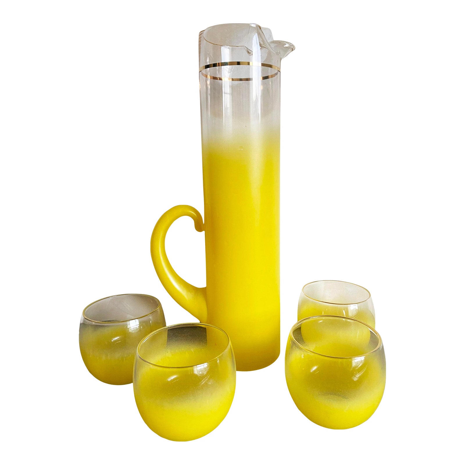 Vintage Mid Century Modern Blendo Sunshine Set Cylinder Pitcher With ...