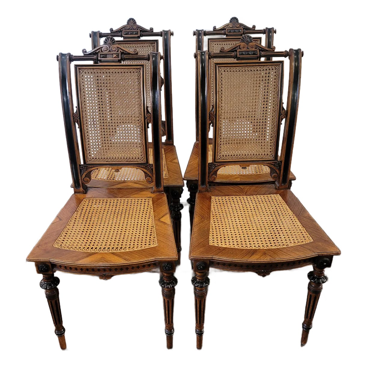 Antique 1850s Set 4 Napoleonic Napoleon III Chairs Rare Model | Chairish
