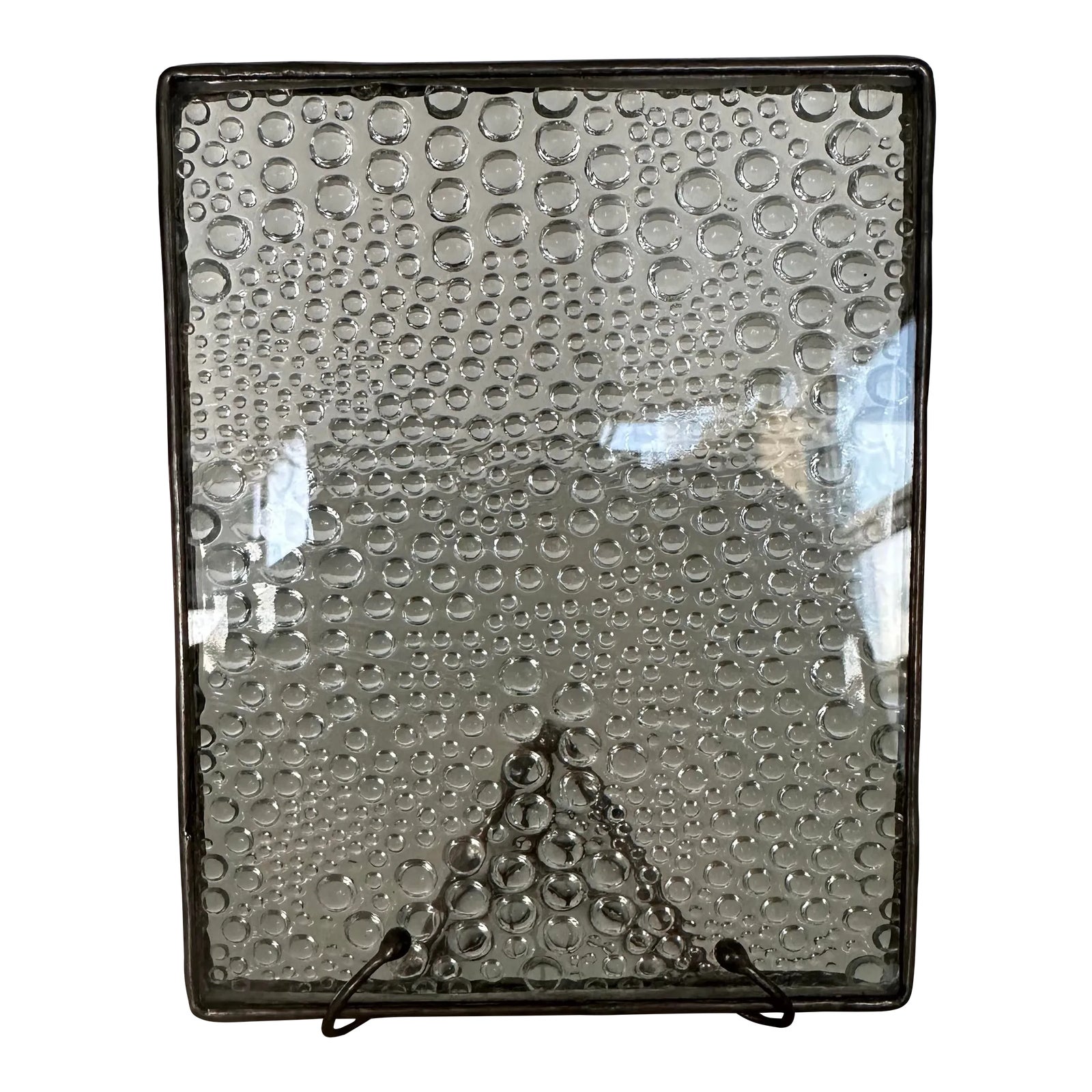 Anthropologie Vintage Textured Glass and Pewter Metal Picture Frame and ...
