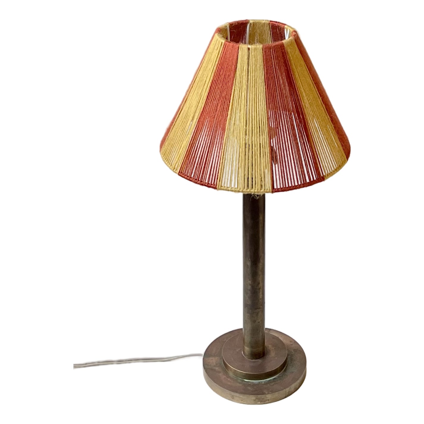 Art Deco Swedish Table Lamp with Wool String Shade, 1940s | Chairish