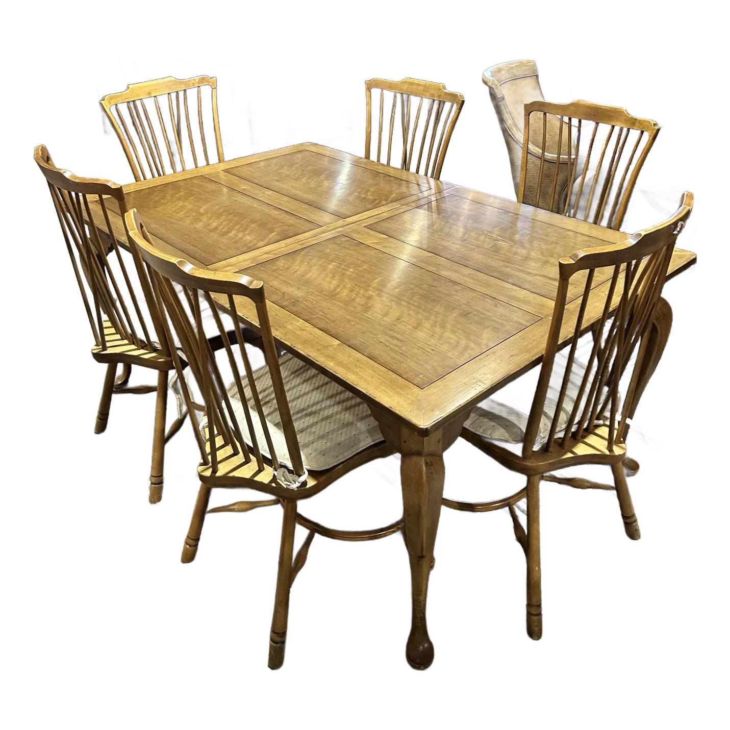Mid 20th Century Drexel Country Collection Dinning Table With 6 Windsor ...