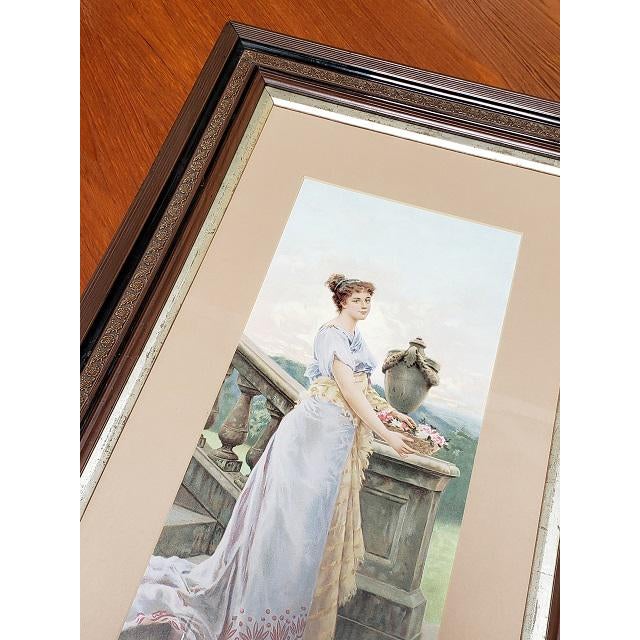 19th Century Woman Chromolithograph C.1890 | Chairish