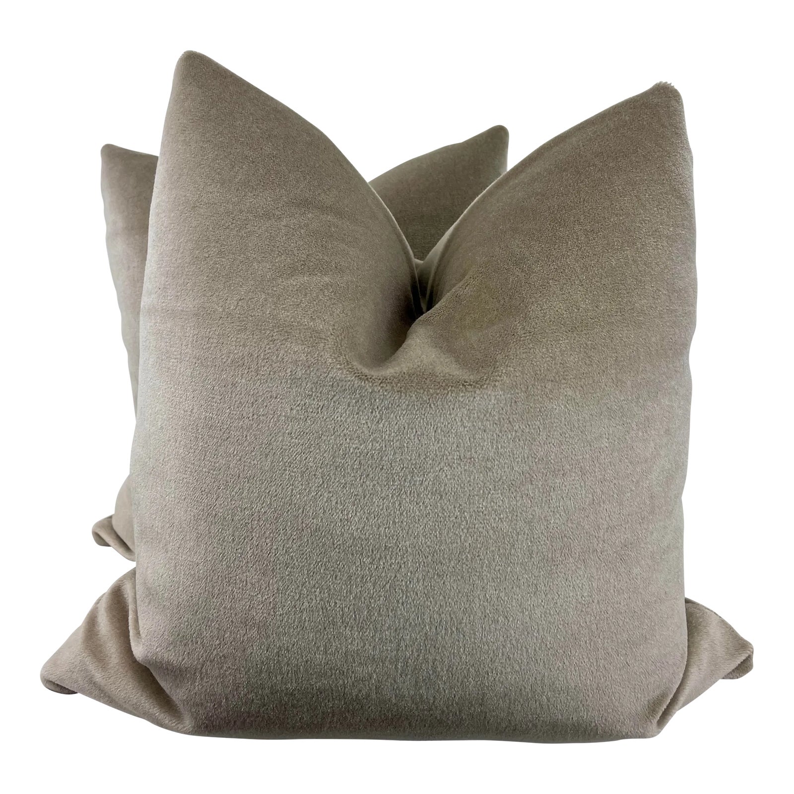 Coraggio Textiles "Royal Silk/Mohair Velvet" in Linen 22" Pillows-A ...