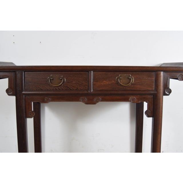 Antique Wing Top Chinese Alter Table in Wenge | Chairish