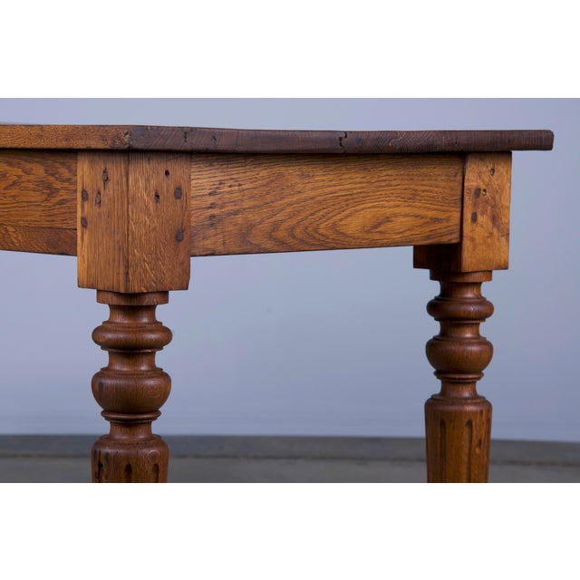 Antique French Louis XVI Style Oak Narrow Dining Table | Chairish