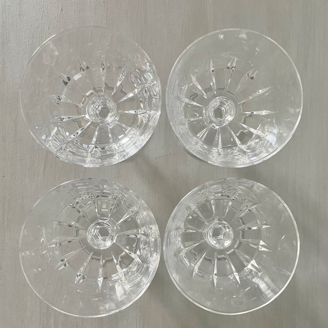 Vintage French Glass Vertical Cut Crystal Drink Coupes / Dessert Cups ...