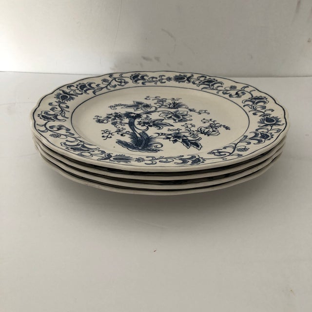 Vintage Blue & White Double Phoenix Ironstone Ming Tree Dinner Plates S ...