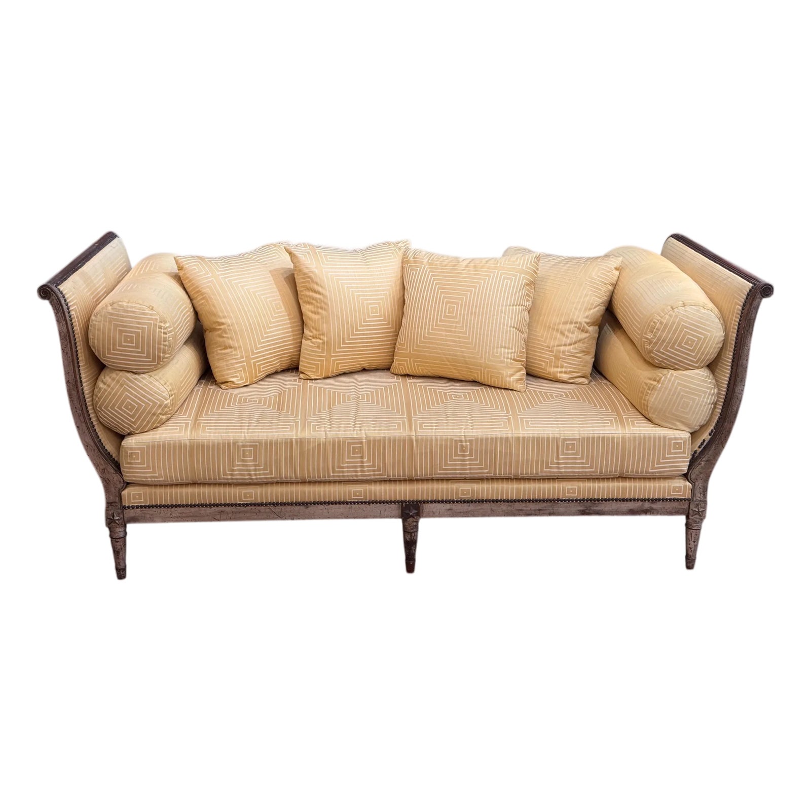 Early 20th Century Directoire-Style Silvered Giltwood Daybed | Chairish