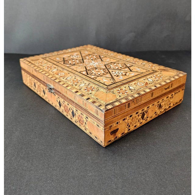 Vintage Middle Eastern Syrian Damascus Arabesque Mosaic Marquetry ...