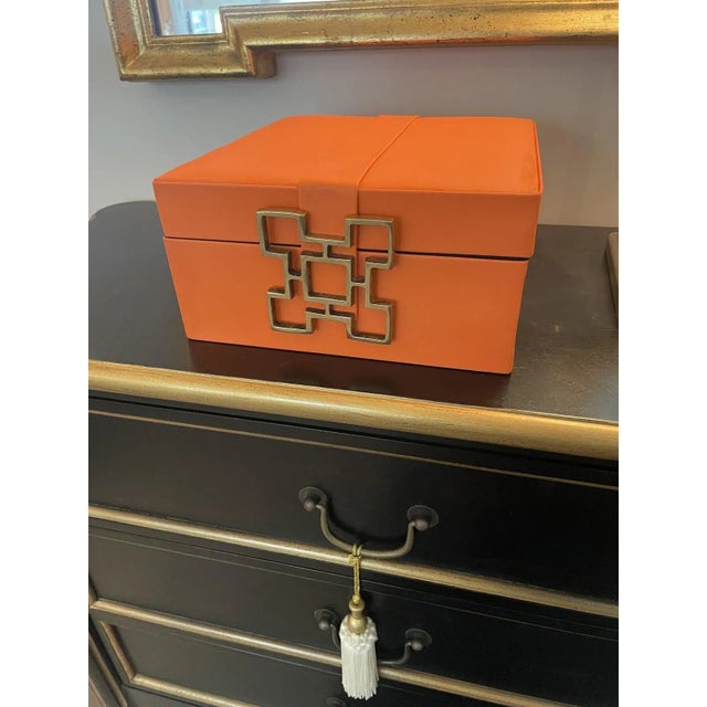 Modern Transitional Tory Burch Style Decorative Box | Chairish