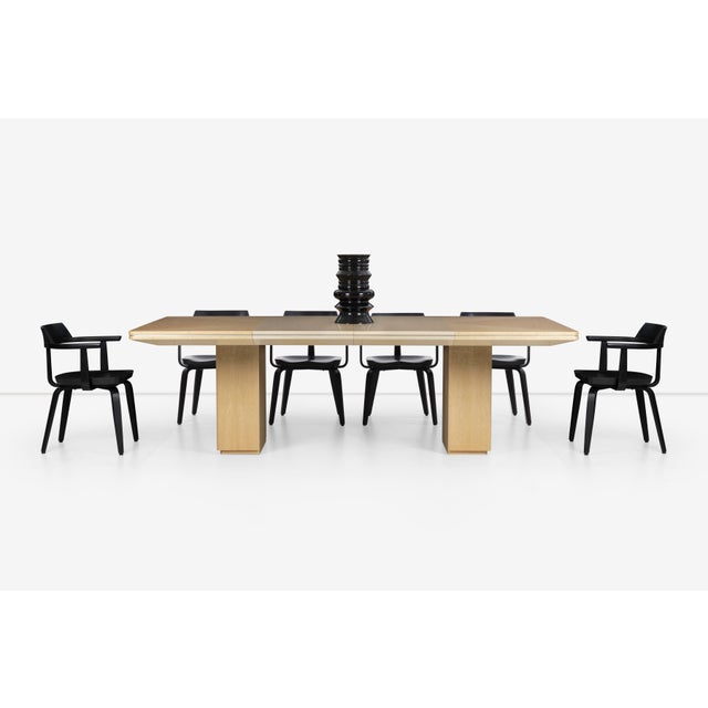 Custom Contemporary Two Tone Dining Table. | Chairish