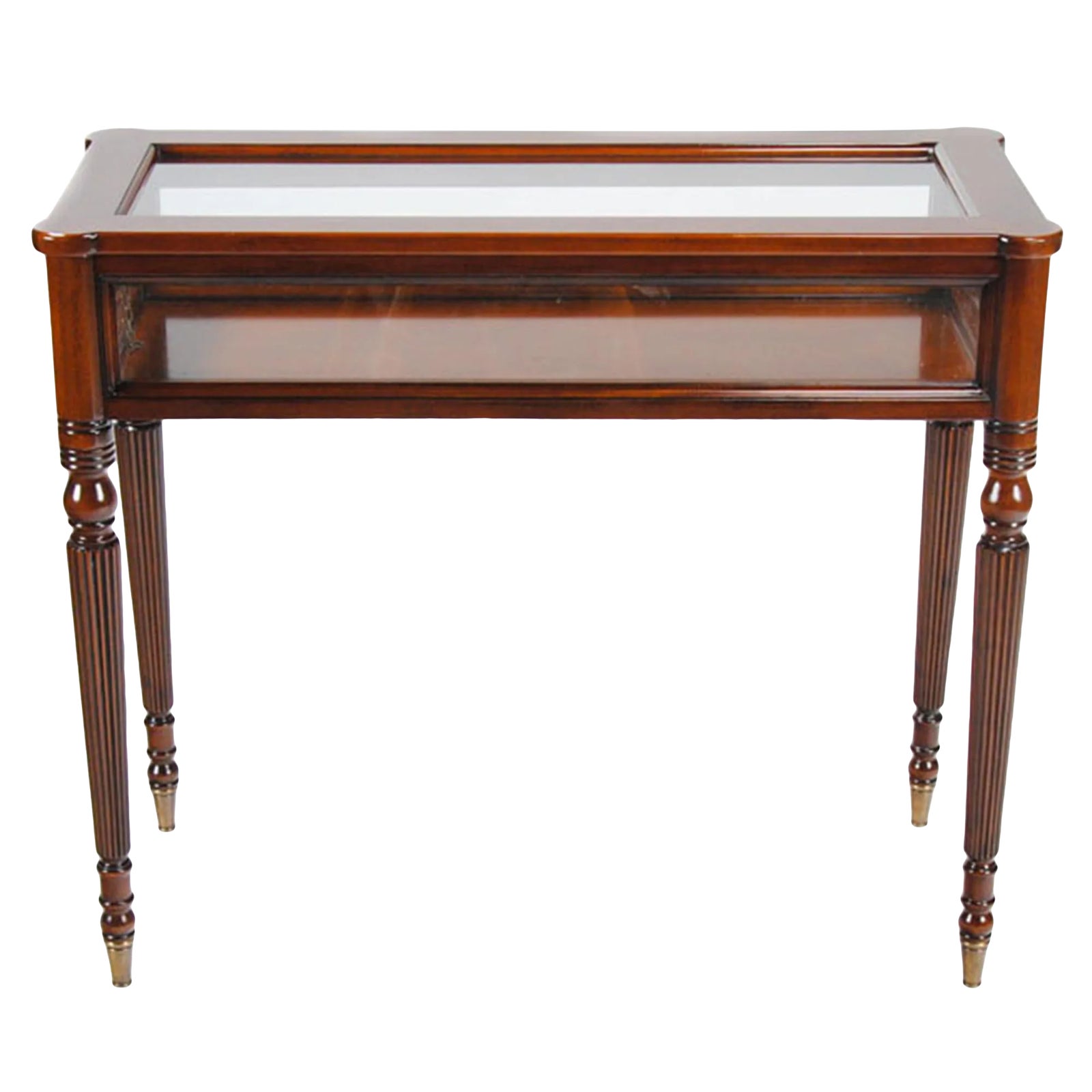 Traditional Sheraton Showcase Cabinet Table | Chairish
