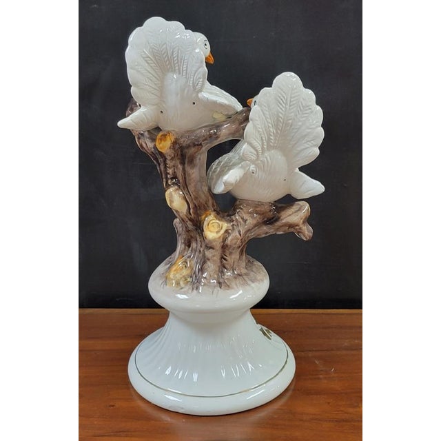Tall Vintage Italian Capodimonte Doves Centerpiece Figurine Statue ...