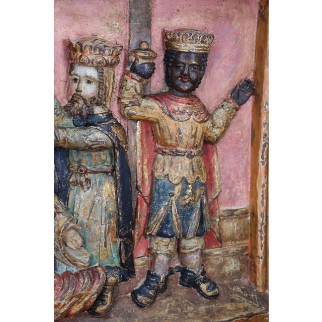 18th Century Baroque Nativity Scene, Crèche Wooden Retable, Portuguese ...