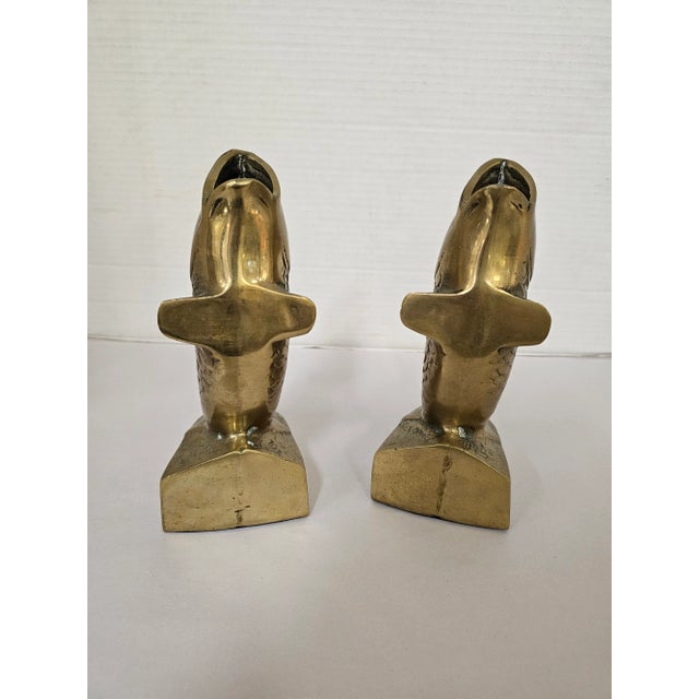 70’s Mid Century Modern Brass Fish Bookends - a Pair | Chairish