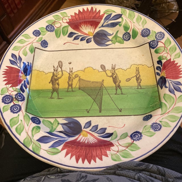 Mid 19th Century Antique “Rabbitware” Platter | Chairish